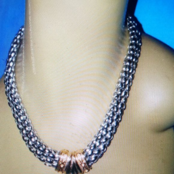 Vintage | Jewelry | Viintage Thick Mesh Choker Necklace Wmagnet Clasp 8 ...